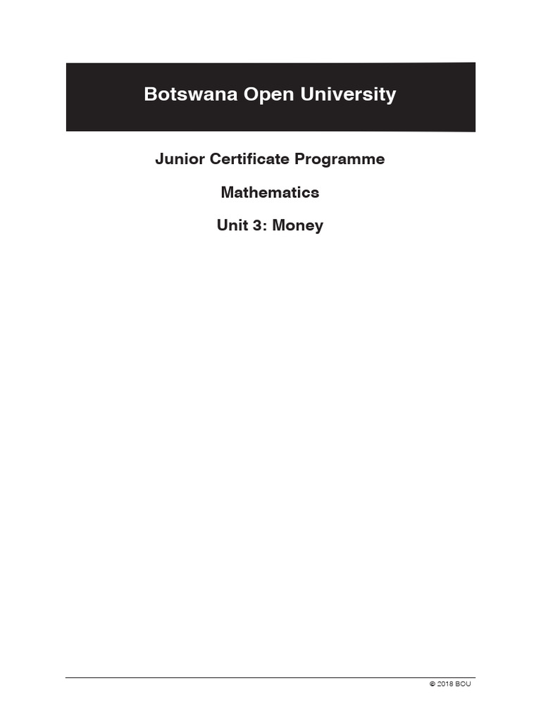 JC Mathematics Unit 3 | PDF | Interest | Percentage