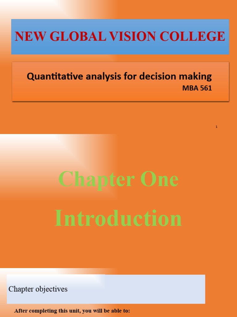 Or CH - 1 Introduction-1 | PDF | Operations Research | Decision Making