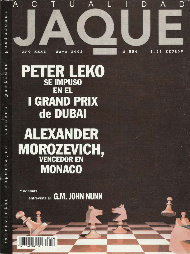 Revista Jaque No. 554 | PDF | Ajedrez | Competidores de la Olimpiada de ajedrez