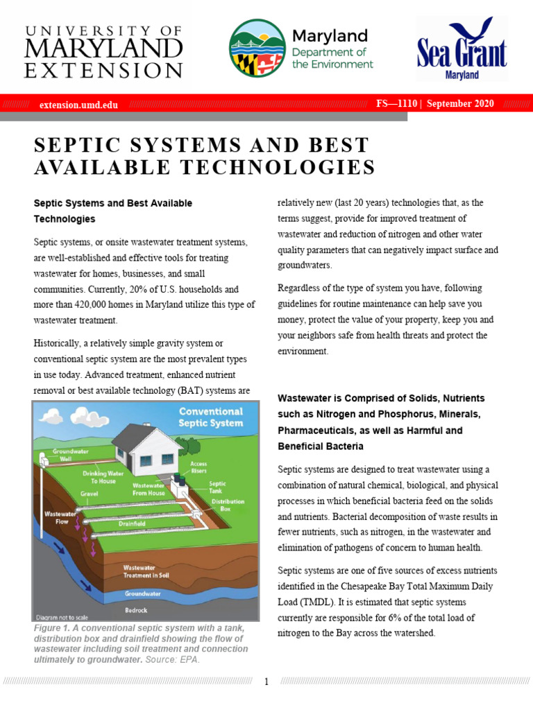 Septic Systems: Maintenance & Technologies | PDF | Septic Tank | Sewage ...