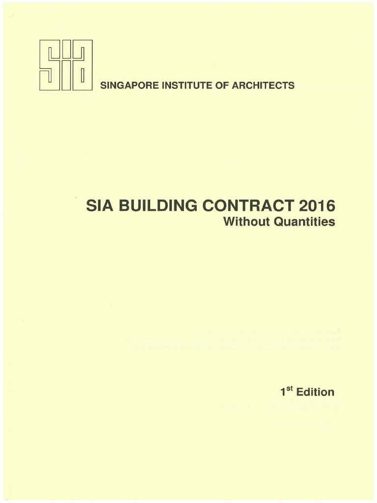 SIA BLDG Contract 2016 (Without Qty, 1st Edition) | PDF | Arbitration ...