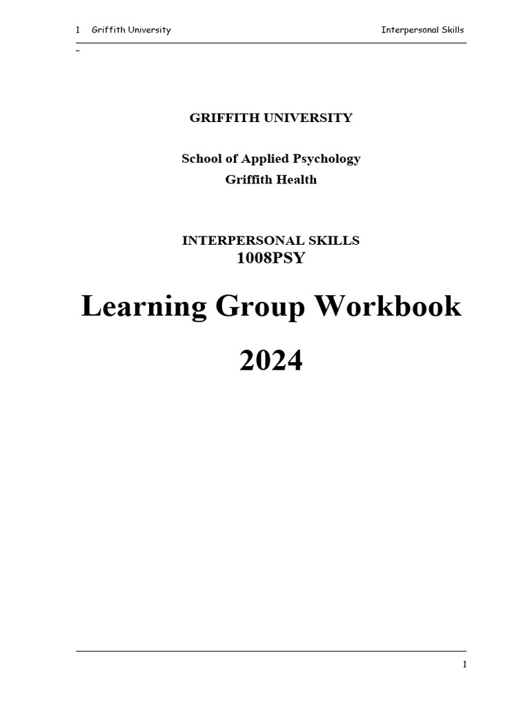 2024 Learning Group Workbook | PDF | Nonverbal Communication | Communication