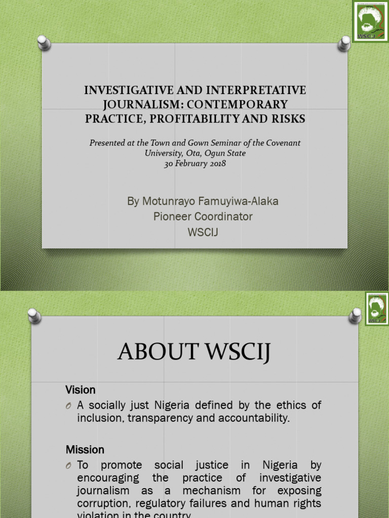 Investigative and Interpretative Journalism - Contemporary Practice ...