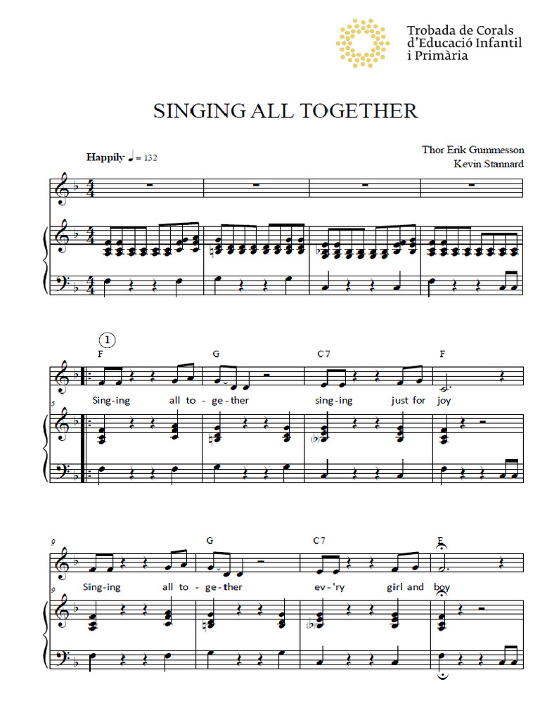 Singing All Together Partitura Veu I Piano | PDF