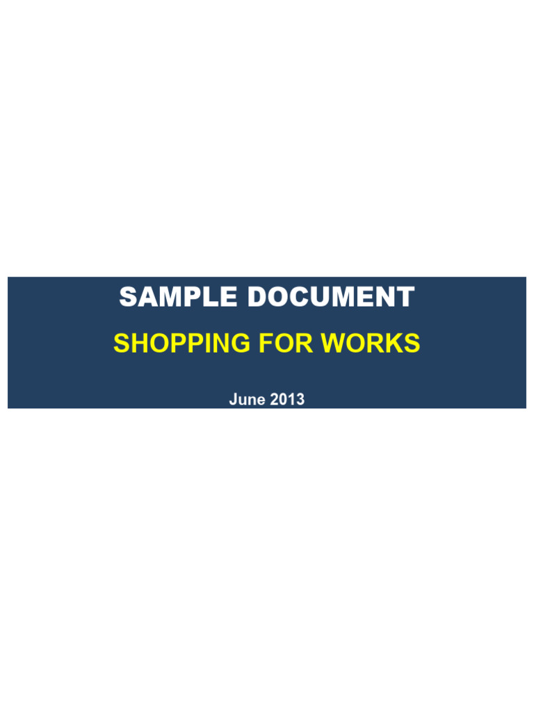 Sample Shopping Document For Works 20130613 | PDF | Employment | Taxes
