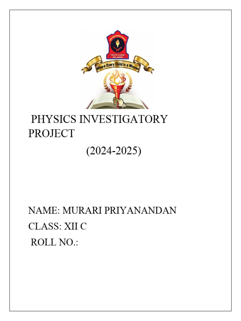 Physics Investigatory Project (Murari) | PDF | Optics | Electromagnetic Radiation