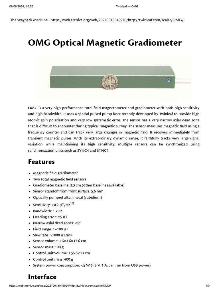 Advanced Magnetometer Specs | PDF | Magnetometer | Metrology