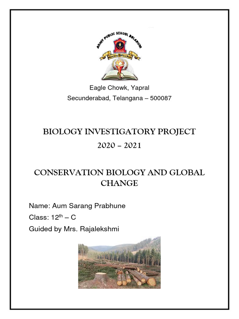 Biology Investigatory Project | PDF | Biodiversity | Grizzly Bear
