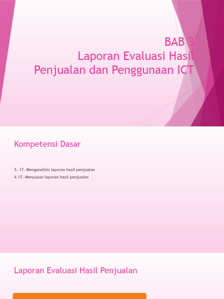 BAB 3 Laporan Evaluasi Hasil Penjualan Dan Penggunaan ICT (XII) | PDF