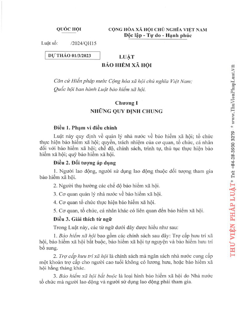 Du Thao Luat BHXH 2024 | PDF