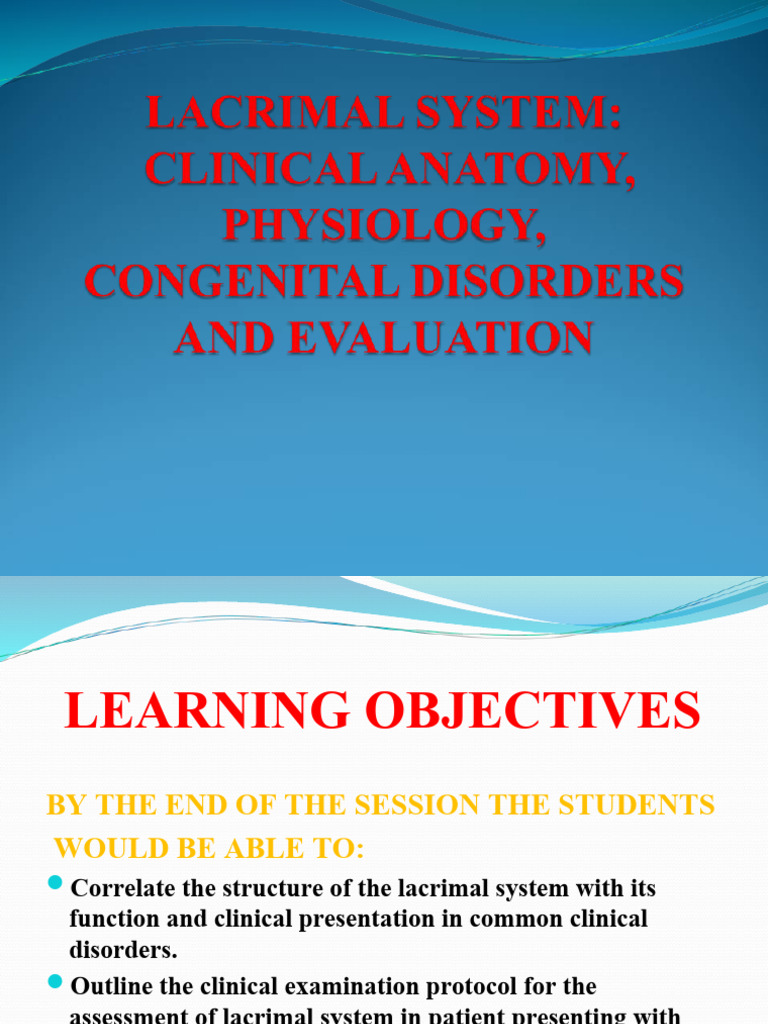 Lac - System I-Anatomy, Physiology, Congenital Disorders and Evaluation ...