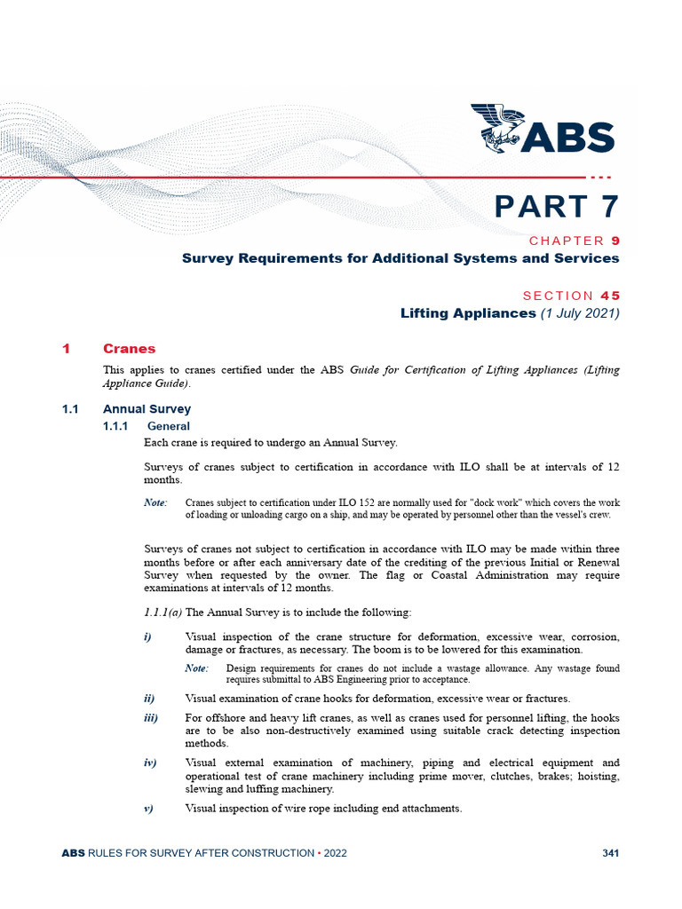 ABS Generic Rules For Classification, Materials and Welding and Survey After Construction 2022 ...