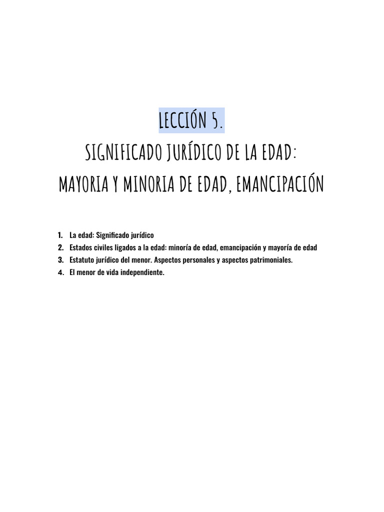 Leccion 5 | PDF | Menor (ley) | Instituciones sociales
