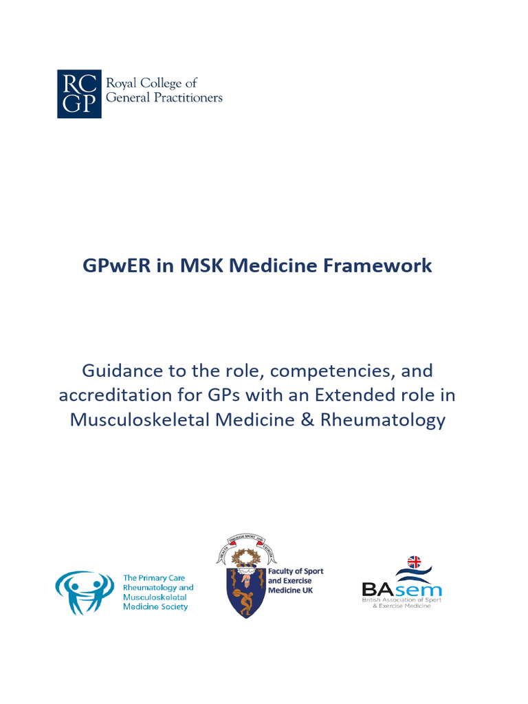 GPwER MSK Framework | PDF | General Practitioner | Medicine