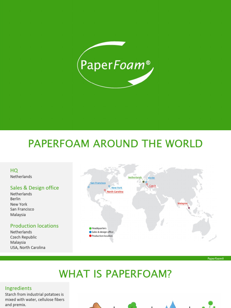 PaperFoam Presentation | PDF | Compost | Packaging And Labeling