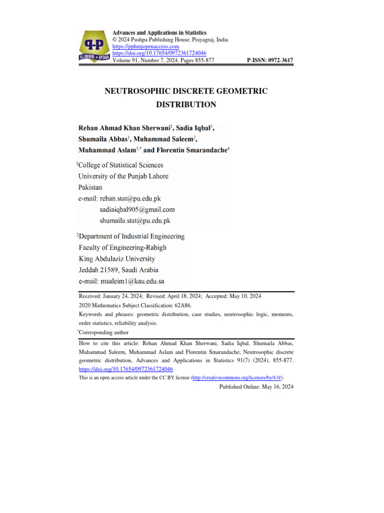 Neutrosophic Discrete Geometric Distribution | PDF | Probability ...