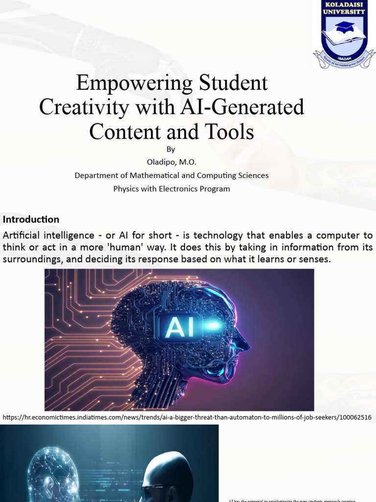 Empowering Student Creativity with AI-Generated Content and Tools | Download Free PDF ...
