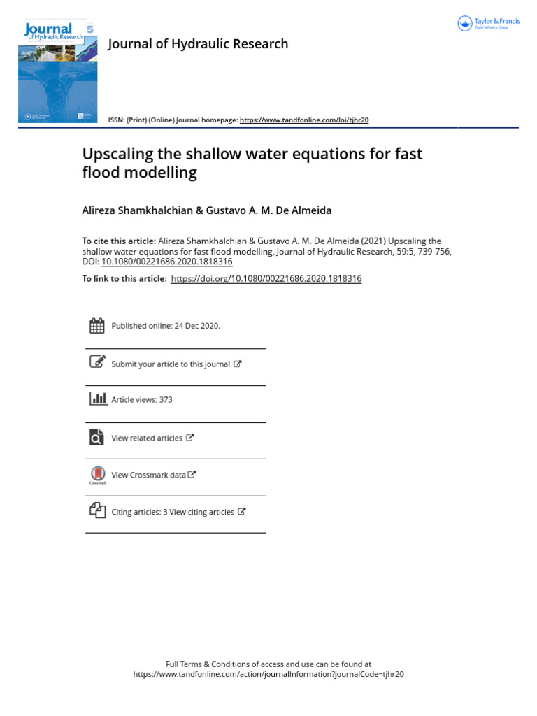 Almeida 2021 - Upscaling The Shallow Water Equations For Fast Flood ...