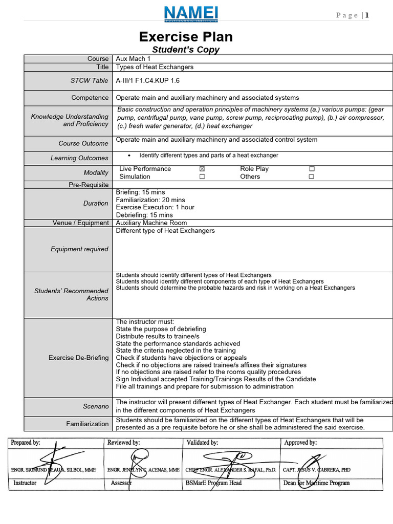 AuxMach1 Exercise #6 Students Copy - Exercise Plan Format | PDF | Pump ...