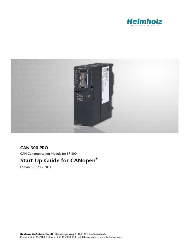 StartUpGuide CANopen CAN300PRO 3 | PDF | Computing | Computer Engineering
