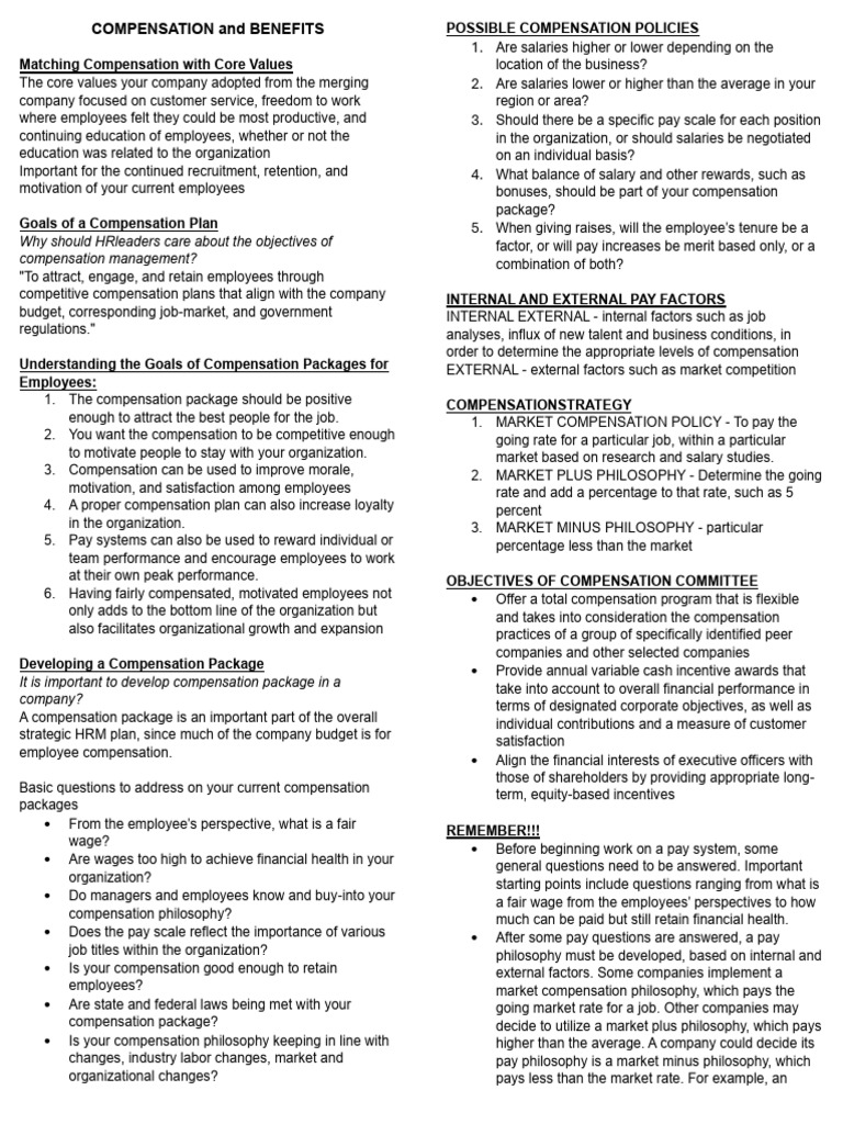 Com Ben T & D - Hbo | PDF | Compensation And Benefits | Mentorship