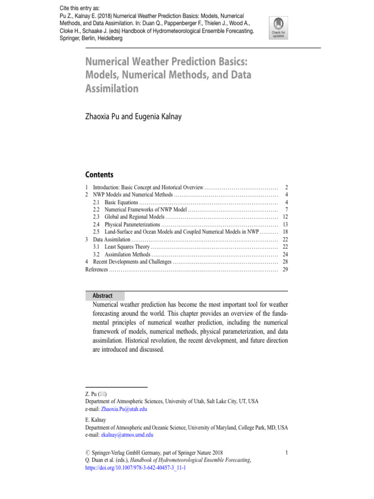 NWP Models & Methods Overview | PDF | Numerical Weather Prediction ...