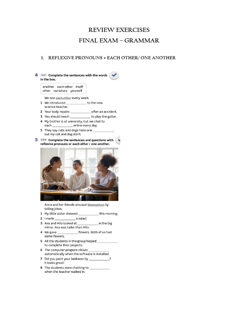 Grammar Review Exercises for Final Exam | PDF | Syntax | Linguistics