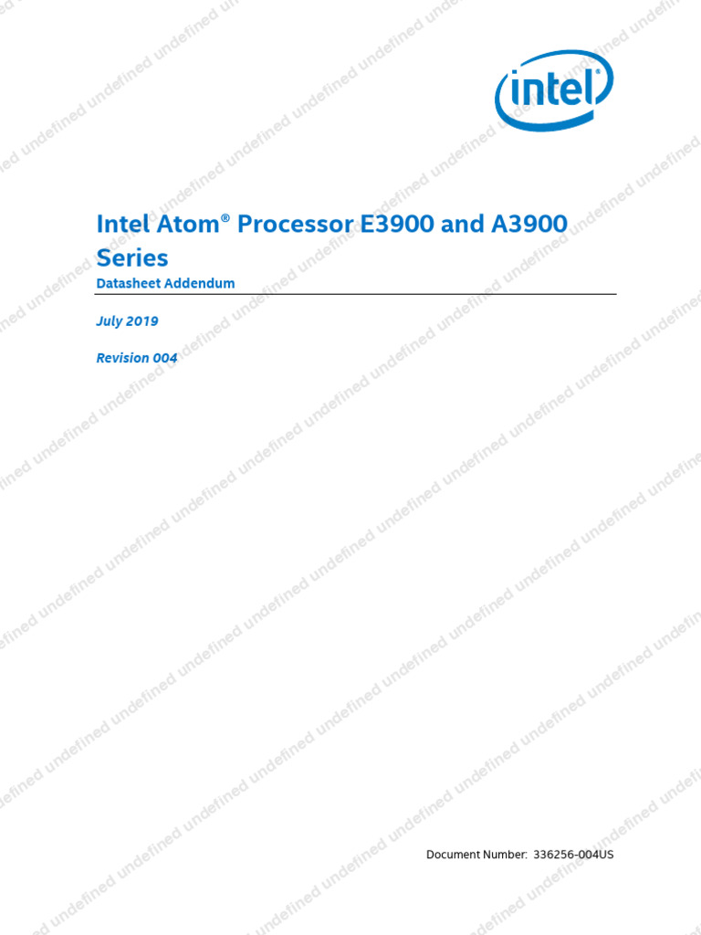 Intel Atom Processor E3900 and A3900 Series Datasheet Addendum Rev004 | PDF | X86 Architecture ...