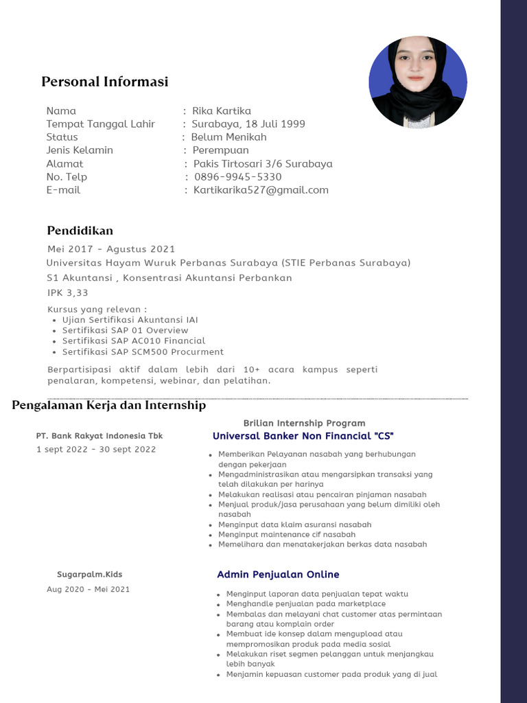 CV Rika Kartika | PDF