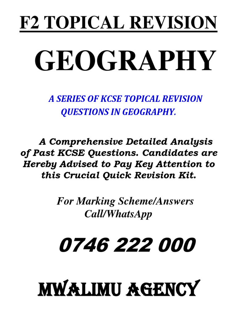 Kcse f2 Geography Topicals | PDF | Plate Tectonics | Earthquakes