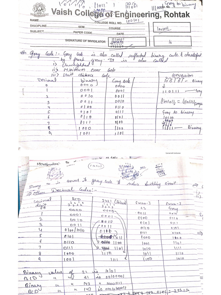 binary to gray code | PDF