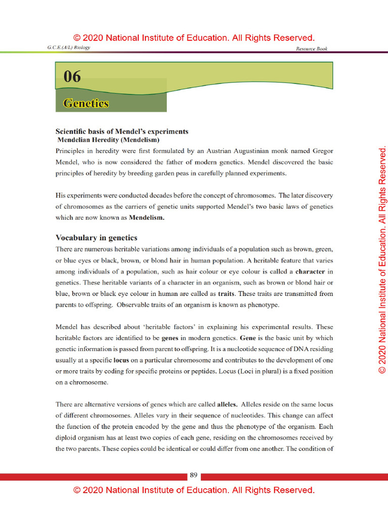 Unit 06-Genetics-English | PDF