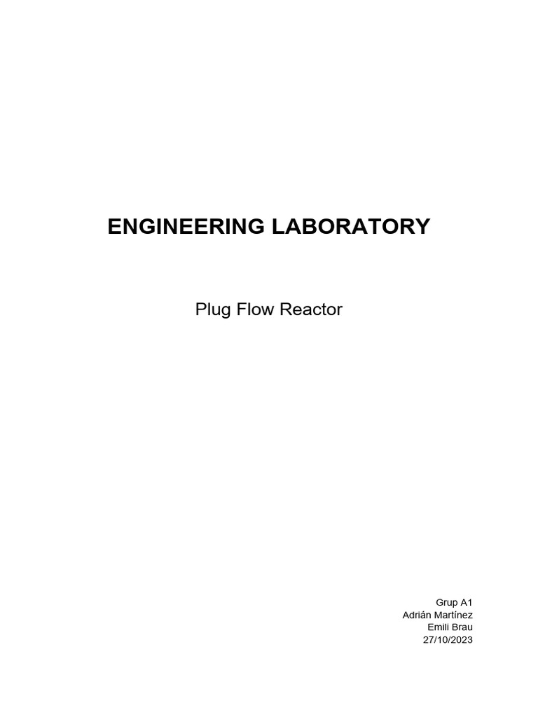 PFR A1 | PDF | Chemical Reactor | Chemistry