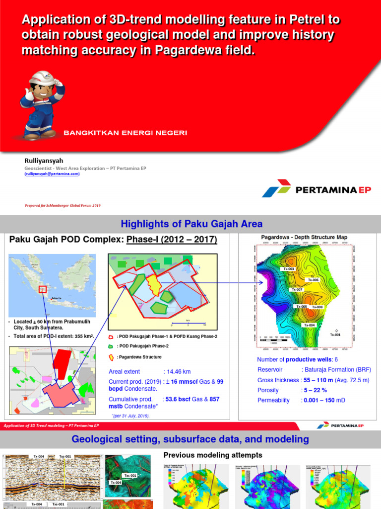 3D Trend Modeling in Pagardewa Field | PDF | Porosity | Petroleum Reservoir
