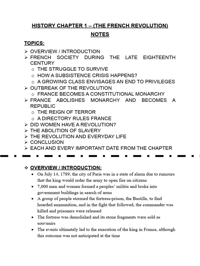 History Chapter - 1 class 9 notes | PDF | French Revolution | Slavery