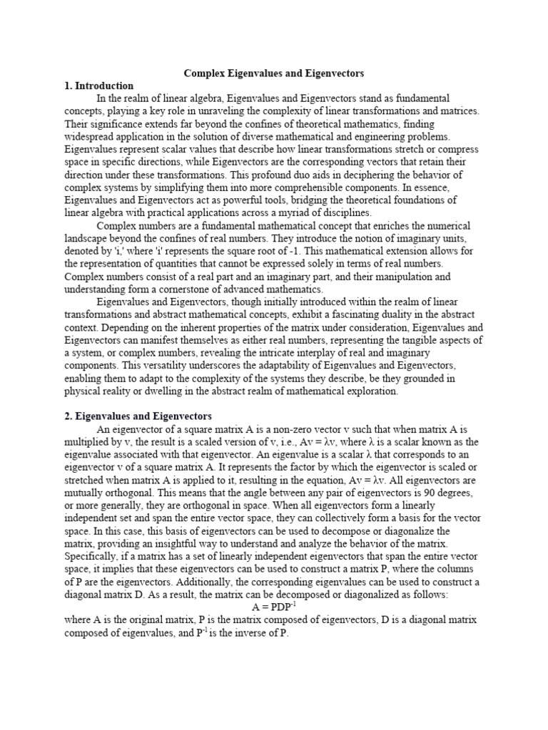 Blog Draft | Download Free PDF | Eigenvalues And Eigenvectors | Matrix (Mathematics)