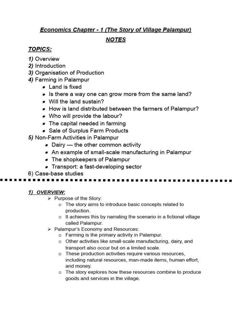 Economics Chapter - 1 Class 9 Notes | Download Free PDF | Agriculture ...
