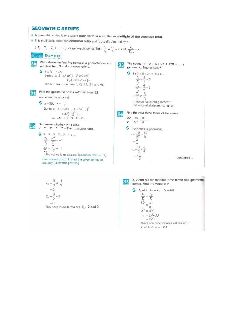 Geometric Progression Notes | PDF