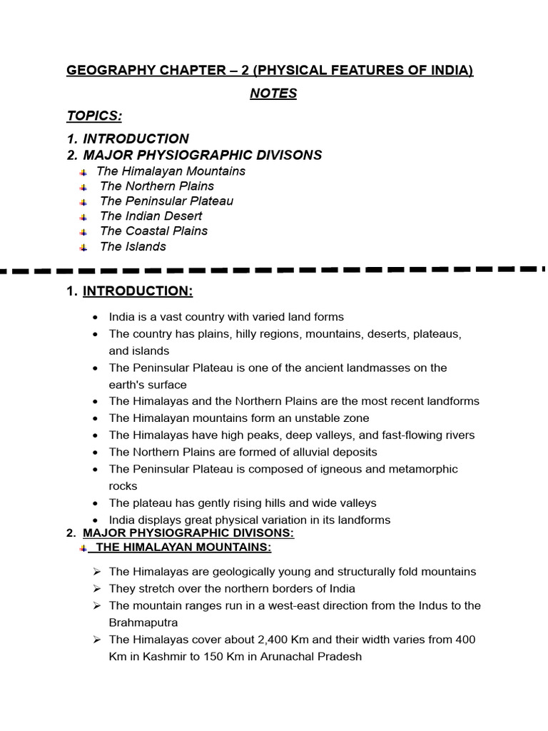 Geography Chapter - 2 Class 9 Notes | PDF | Himalayas | River