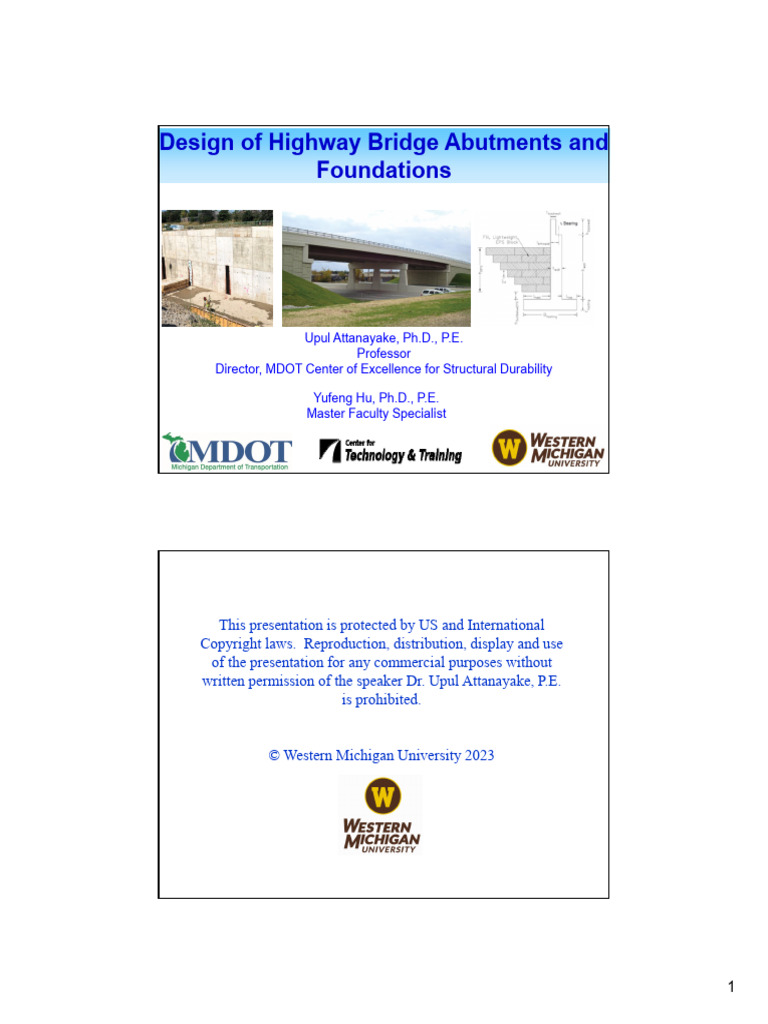 Bridge Abutment Example-Workshop Slides | PDF | Deep Foundation | Foundation (Engineering)