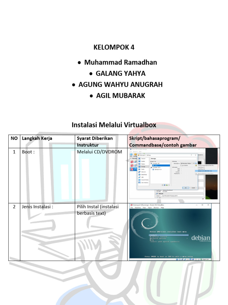 Instalasi Melalui Virtualbox (Kelompok 4) | PDF | Komputer