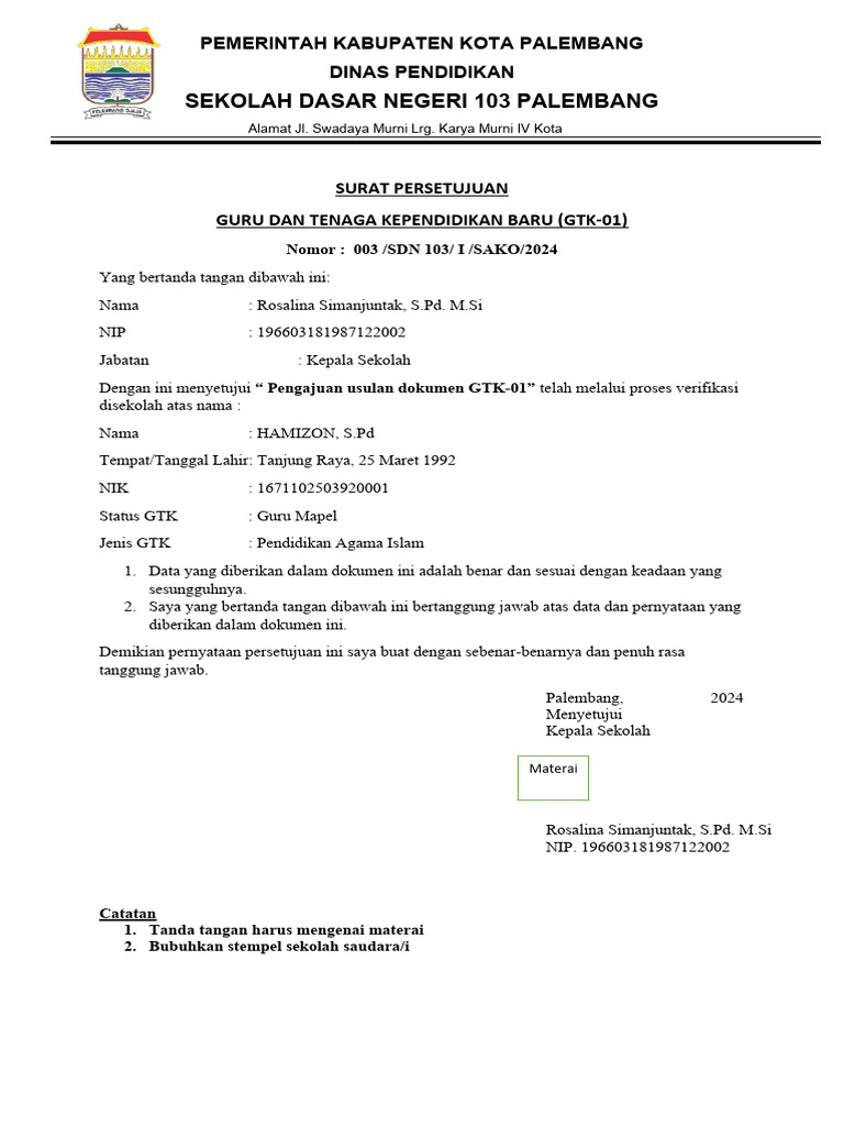 Surat Pernyata Ks GTK 01 | PDF