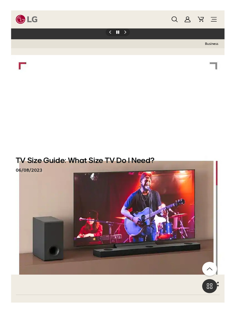 TV Size Guide - What Size TV Do I Need - LG Hong Kong | PDF | Image ...