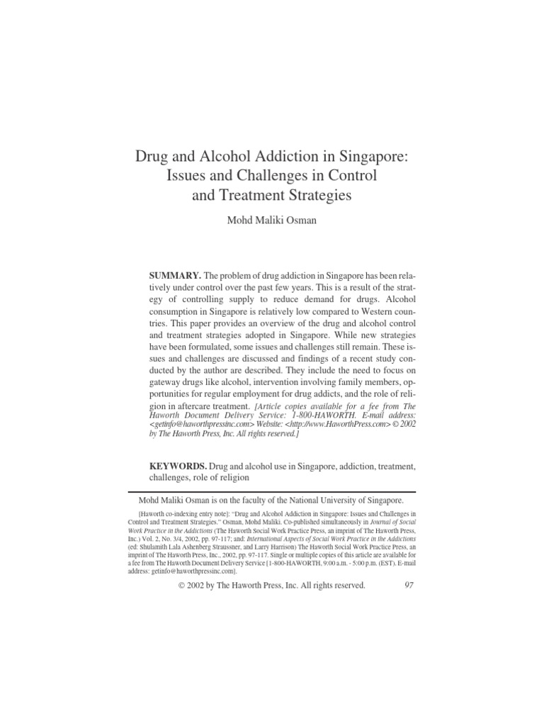 Drug and Alcohol Addiction Control in Singapore | PDF | Drug ...