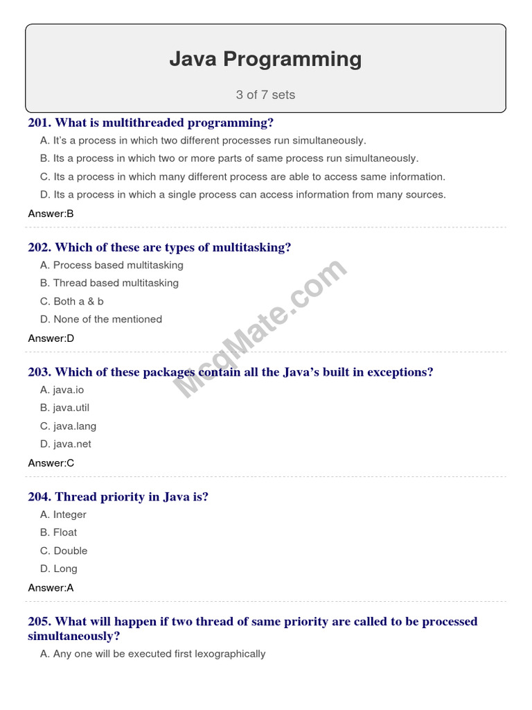 Java-Programming (Set 3) | PDF | Class (Computer Programming) | Process (Computing)