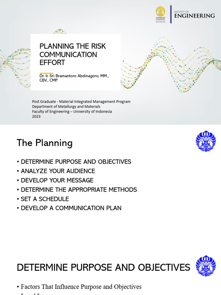 Bram - W3 - Risk Communication Planning | PDF | Communication | Information