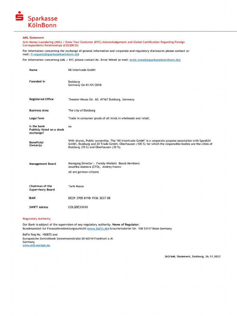 AML Statement - Ocr - 1 | PDF