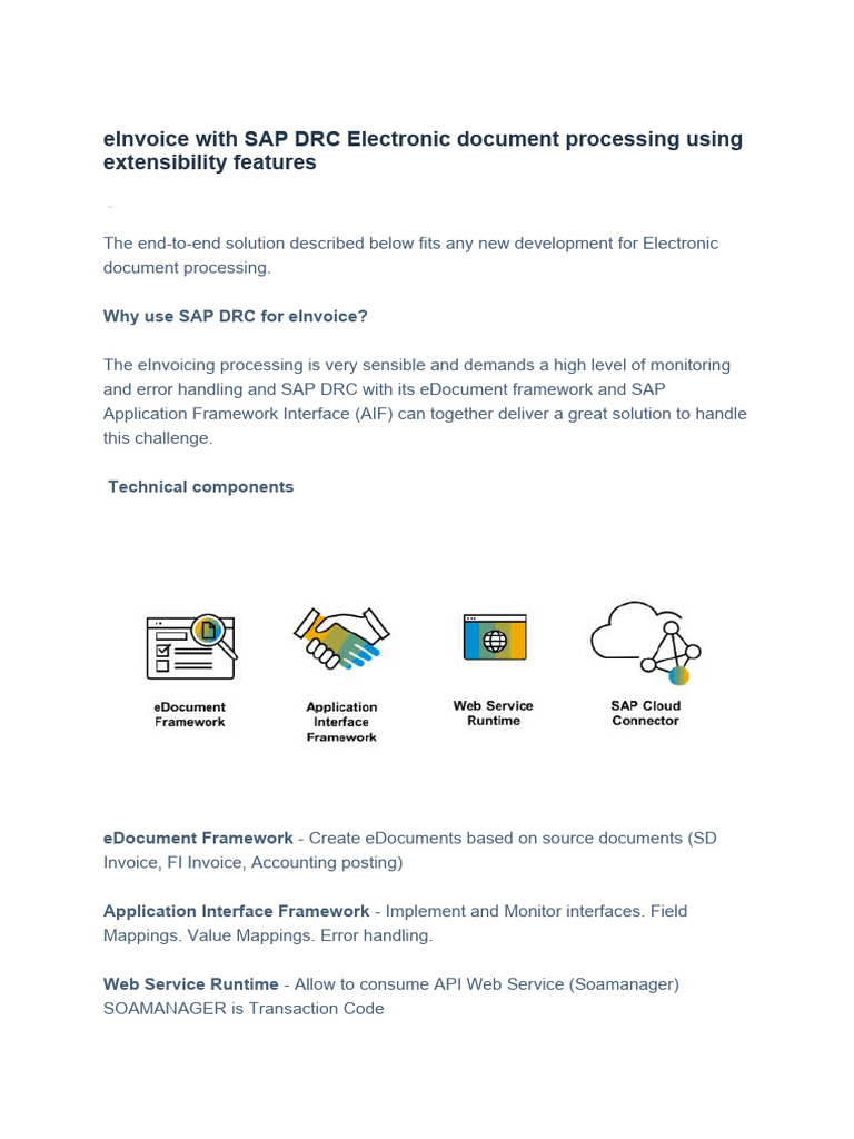 Einvoice With SAP DRC Electronic Document Processing Using ...