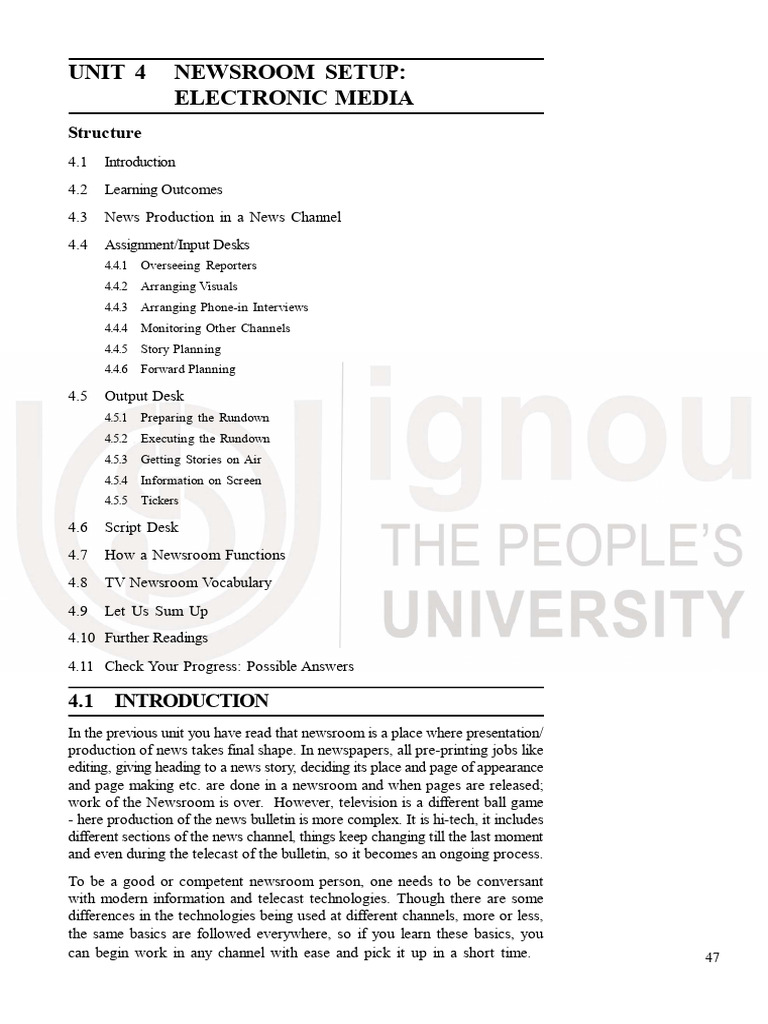 Organisational Structure of Newschannel | PDF | News | Newsroom