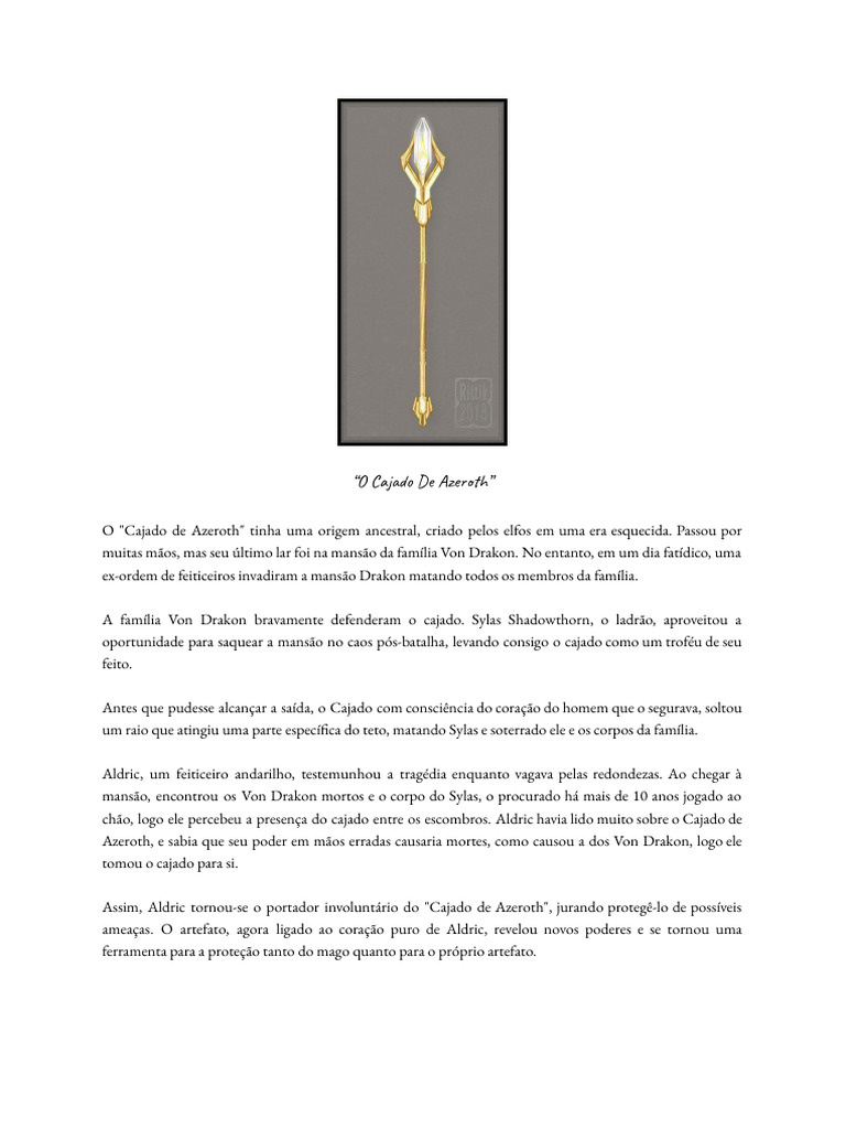 O Cajado de Azeroth: Poder e Mistério | PDF | Direito | Mistério ...